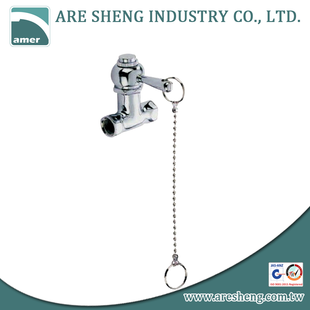 1/2 inch self-closing brass shower/ urinal valve, with chain, chrome ...