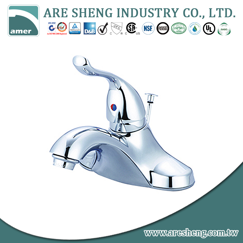 4 inch brass lavatory faucet with single lever handle, stainless steel ...