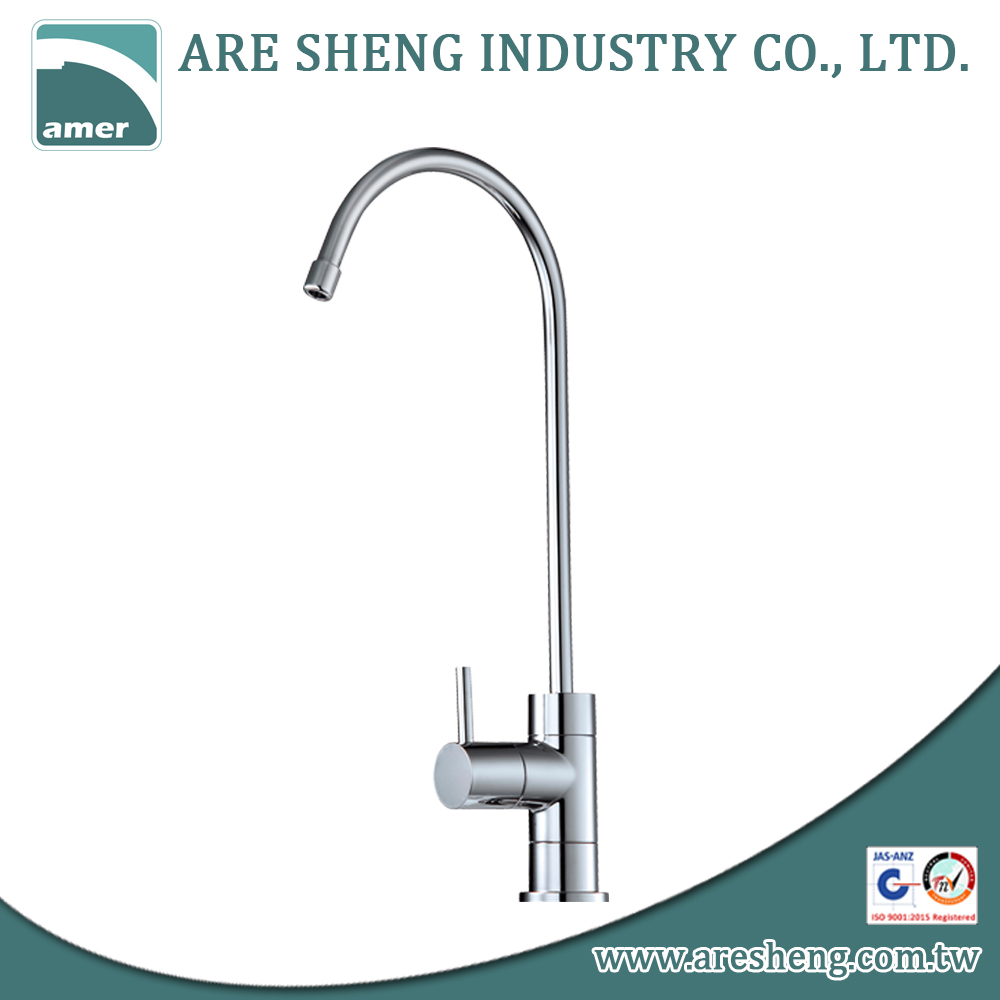 NSF drinking water kitchen faucet, 90 degree handle, chrome -Are Sheng ...