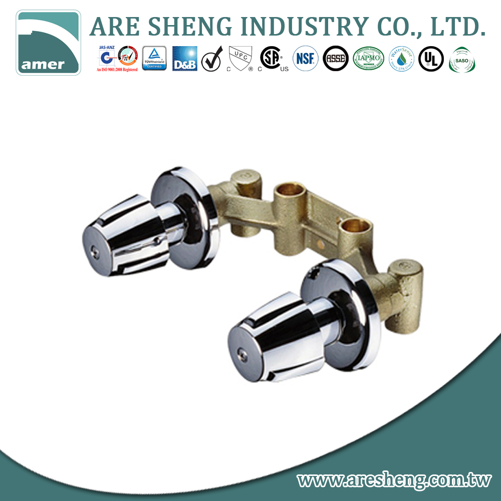 Brass washing machine faucet, dual handles with flange -Are Sheng ...