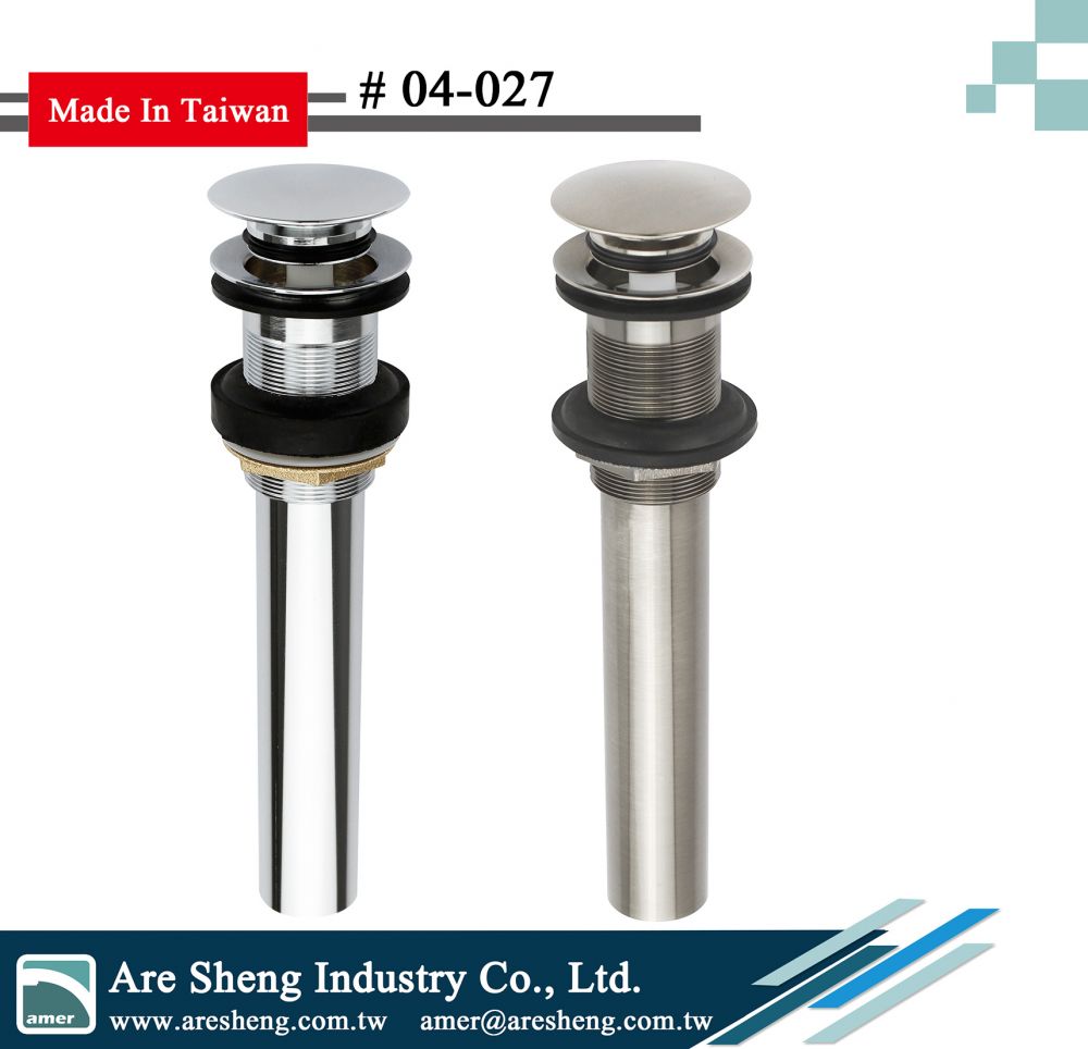 Lavatory Push Pop Up Drain- Brushed Nickel | Are Sheng