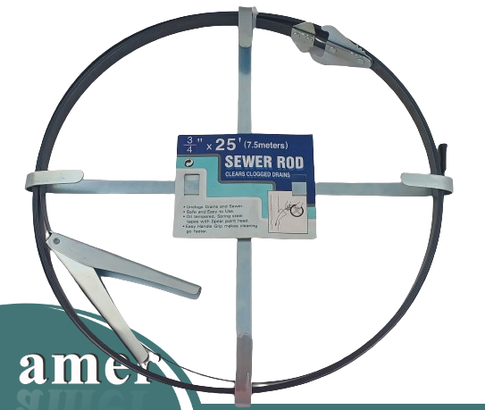 High Carbon Sewer Rods with Grip Handle and Spear Point