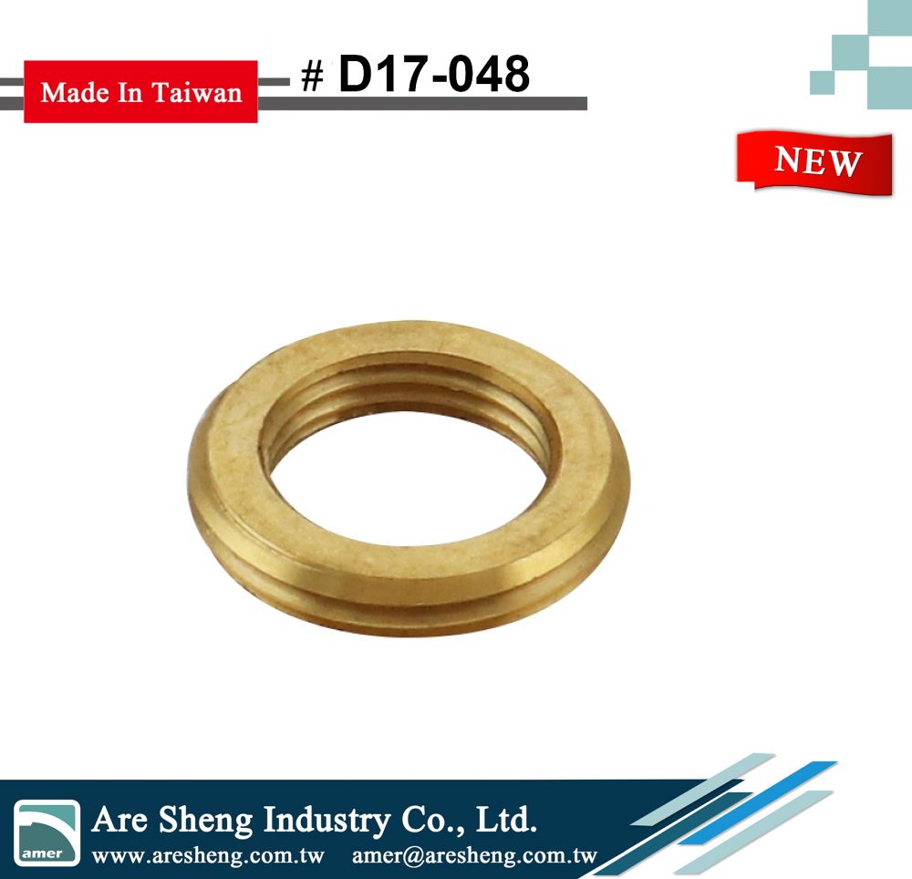 D17-048 Brass lock nut 3 handle tub and shower rebuild kit, Fits SAYCO